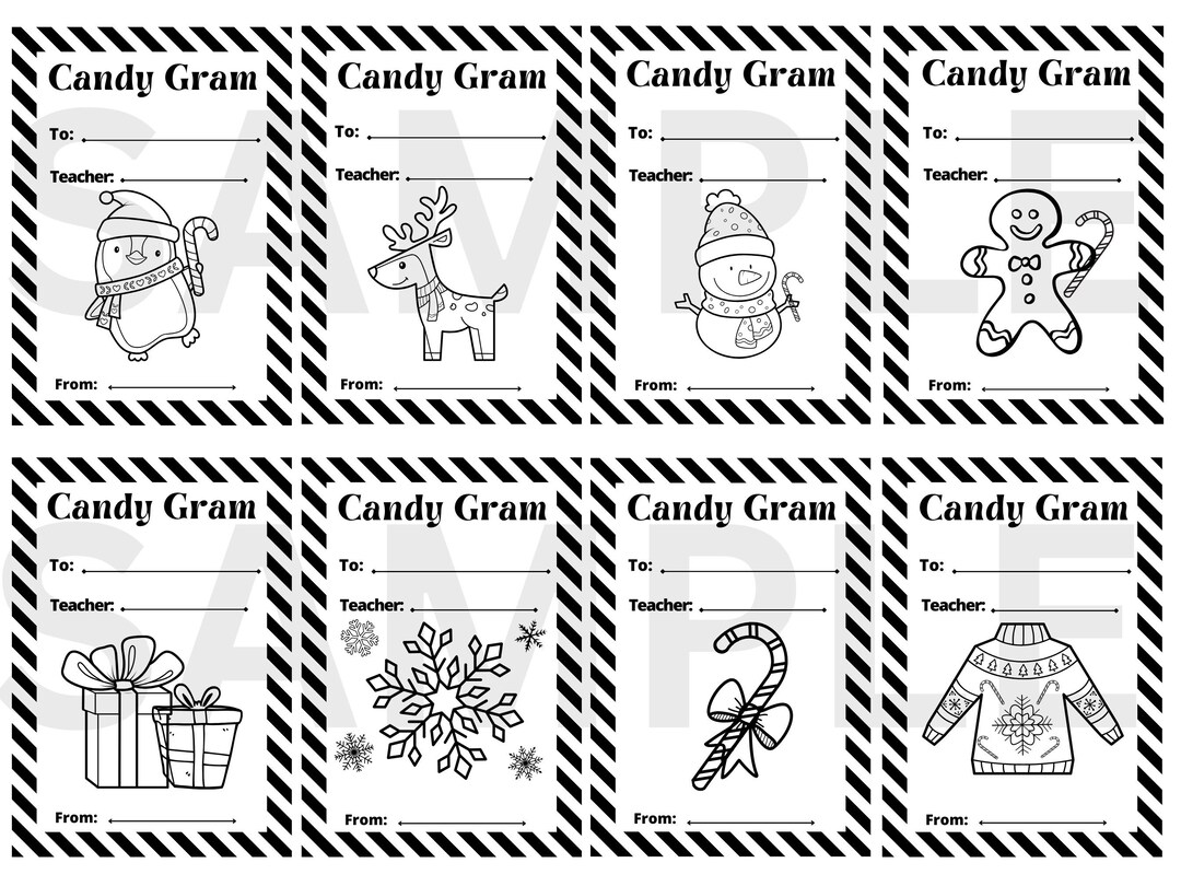 Candy Grams Christmas Candy Cane Gift School PTA PTSA Fundraiser 8 ...