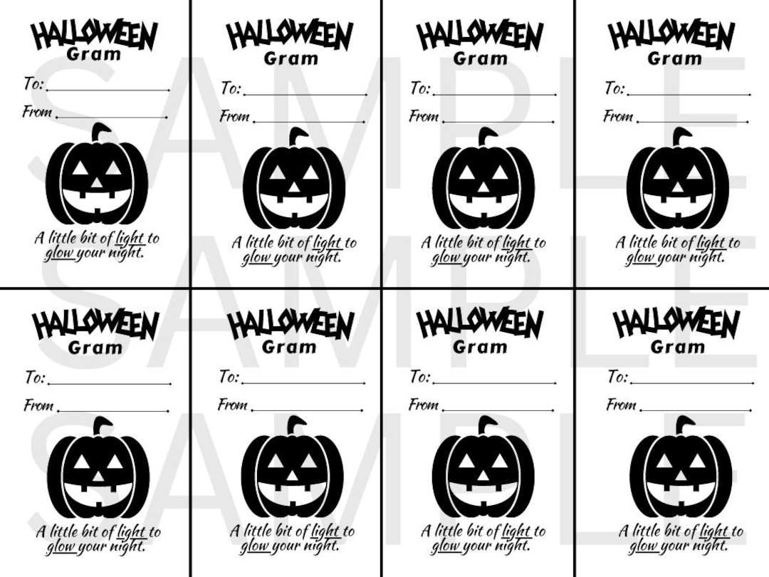 Happy Halloween Grams Boo Gift School PTA PTSA Fundraiser 8 Printable ...