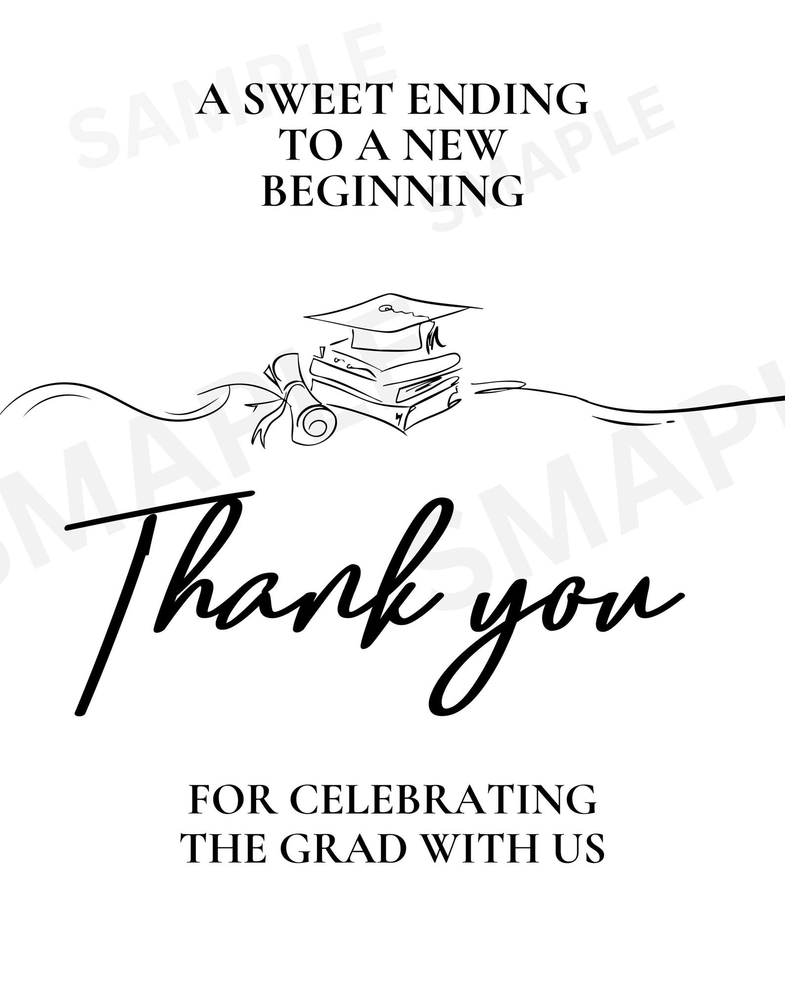 A Sweet Ending to a New Begining Sign. Thank You for Celebrating the ...