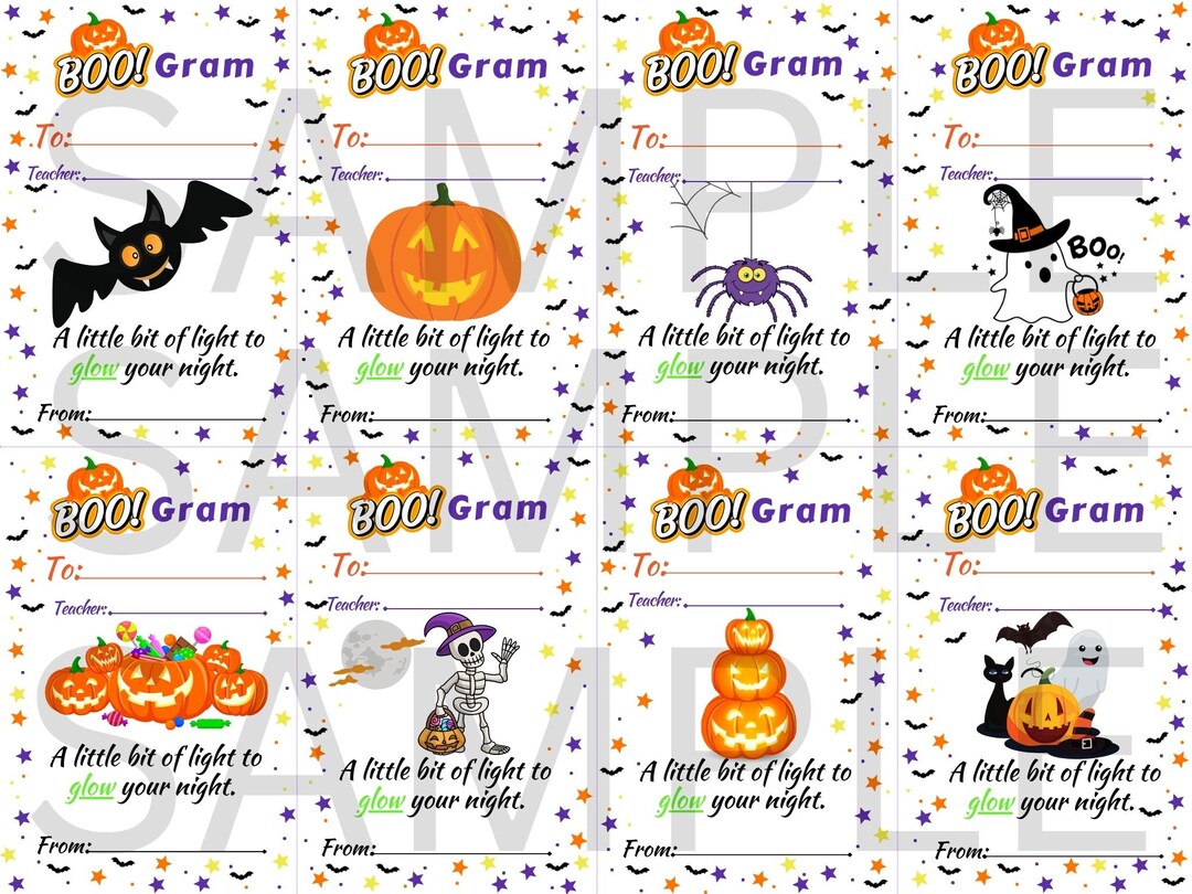 BOO Grams Happy Halloween Grams School PTA PTSA Fundraiser 8 Printable ...
