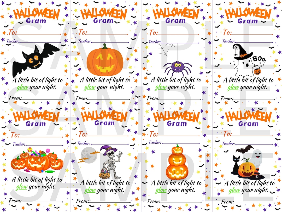 Happy Halloween Grams Boo Gift School PTA PTSA Fundraiser 8 Printable ...