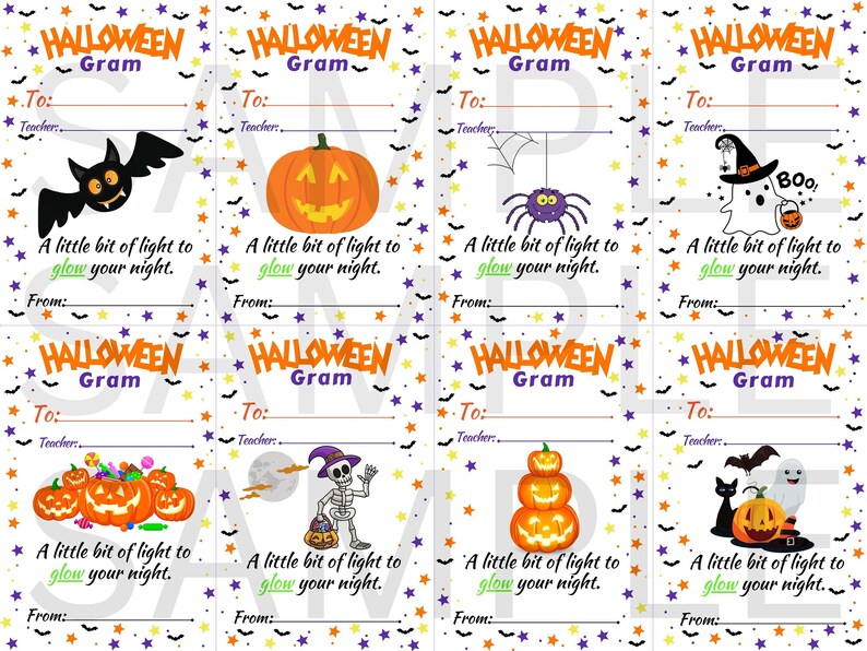 Happy Halloween Grams Boo Gift School PTA PTSA Fundraiser 8 Printable ...
