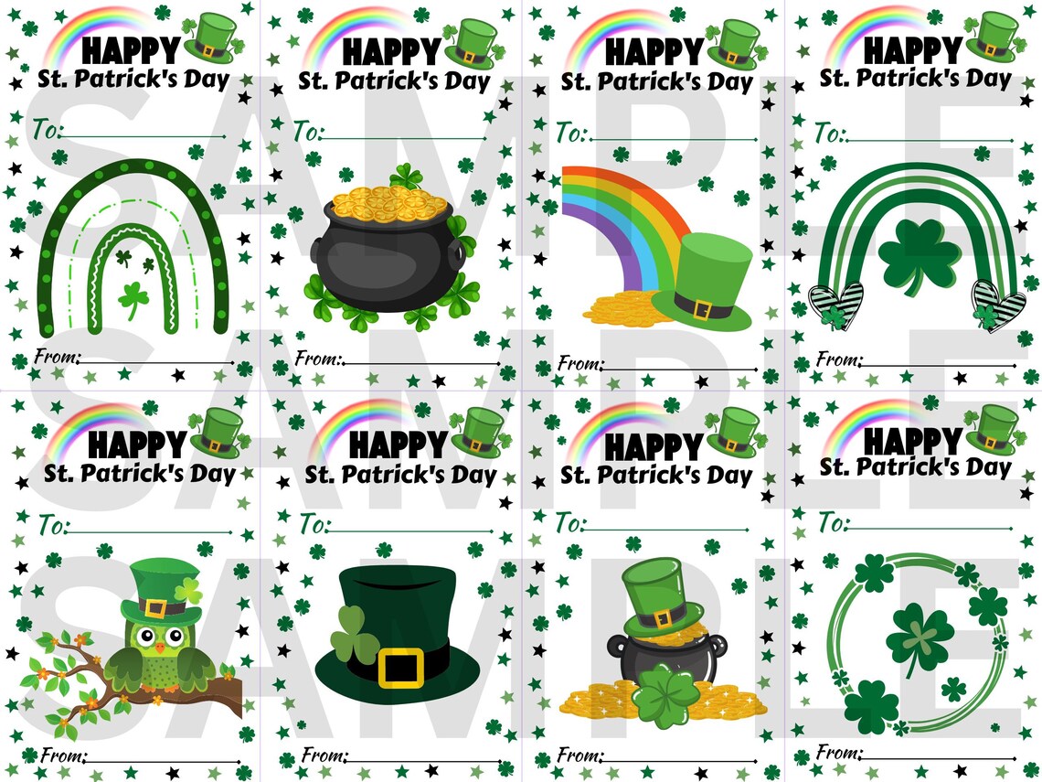 St. Patrick's Day Candy Grams Gift Tags School PTA PTSA Fundraiser 8 ...
