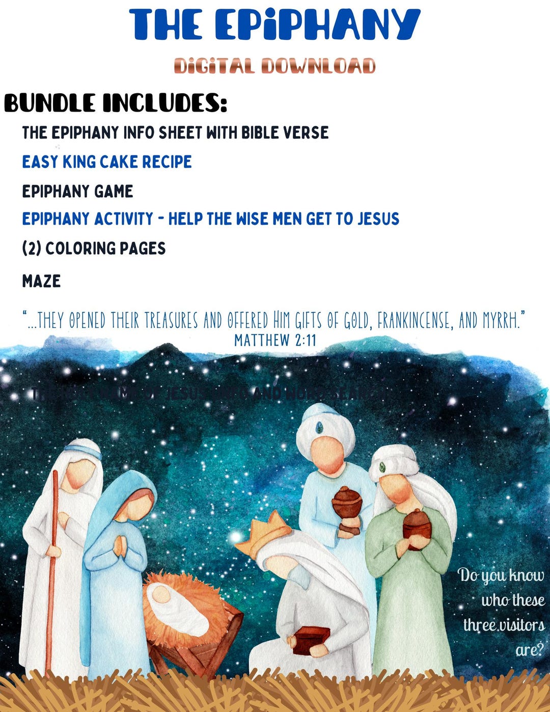The Epiphany Activity Bundle - Etsy