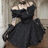 Gothic Black Lace Corset Dress – off Shoulder Tulle Skirt, Witchy ...