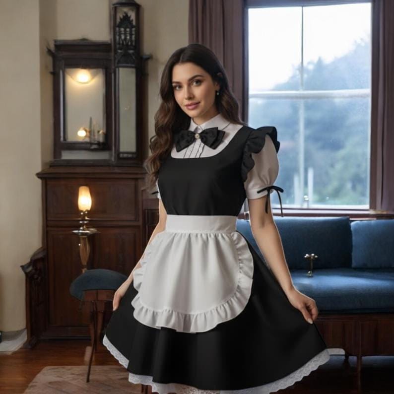 Elegant Maid Dress: Vintage Victorian Cosplay Uniform for Women, Retro ...