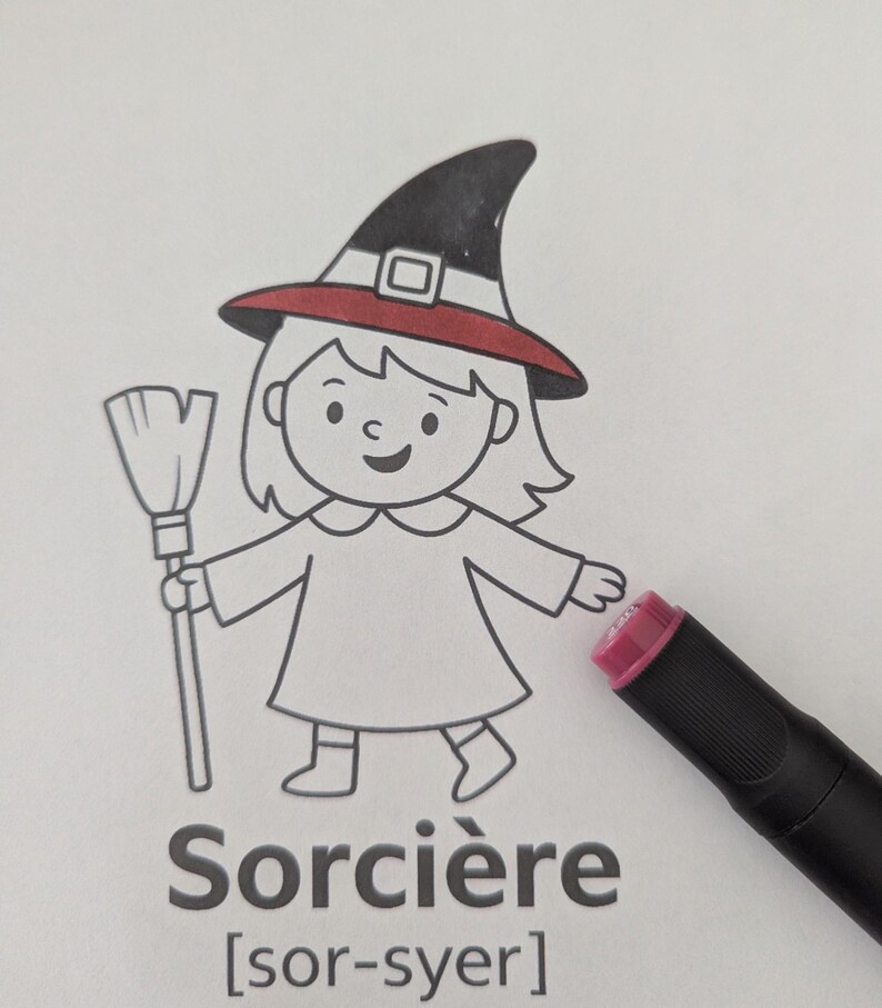 French Halloween Vocabulary Coloring Book for Kids | Printable PDF ...