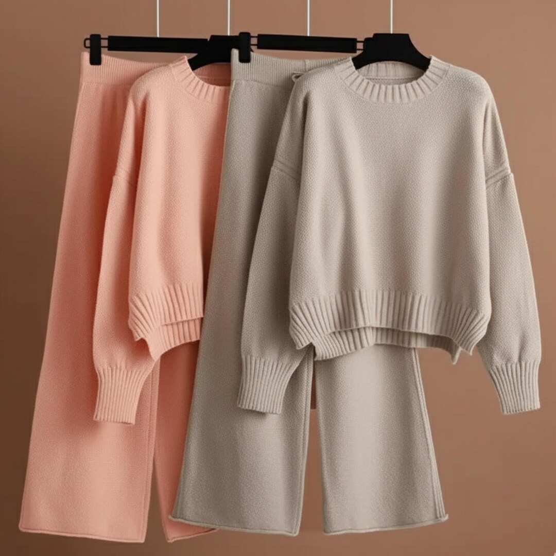 Soft Pants and Sweater Set for Women| Women’s Knit Loungewear Set| Cozy ...