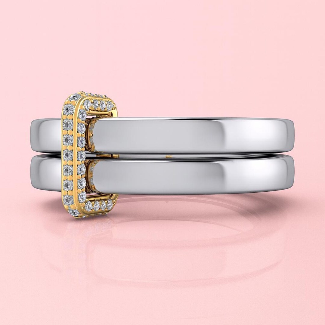 925 Sterling Silver Interlocking Rings, Multi-band Stacking Ring ...