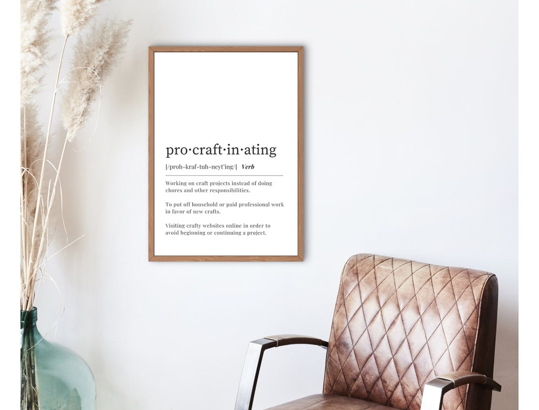 Crafty Definition, Procraftination, Printable Art, Funny Crafters - Etsy