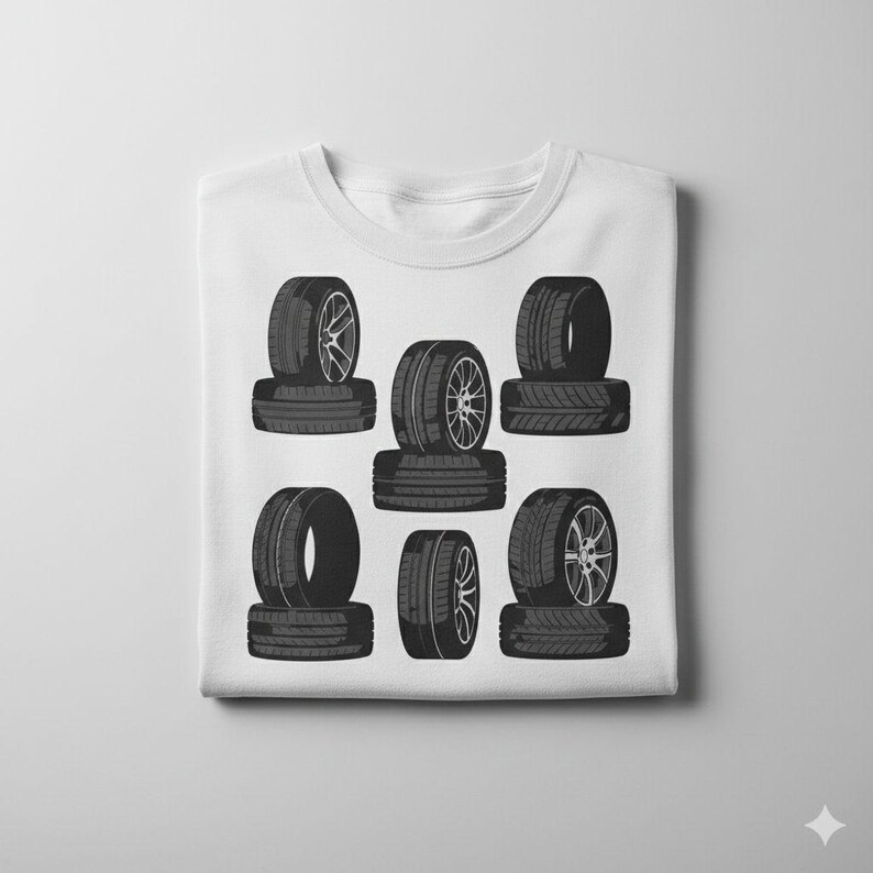 Automotive Tire Vector Illustrations and Sticker Collection Set - Etsy