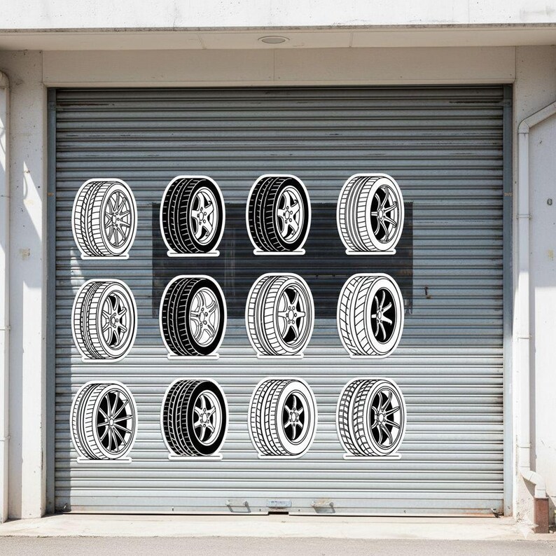 Automotive Tire Vector Illustrations and Sticker Collection Set - Etsy