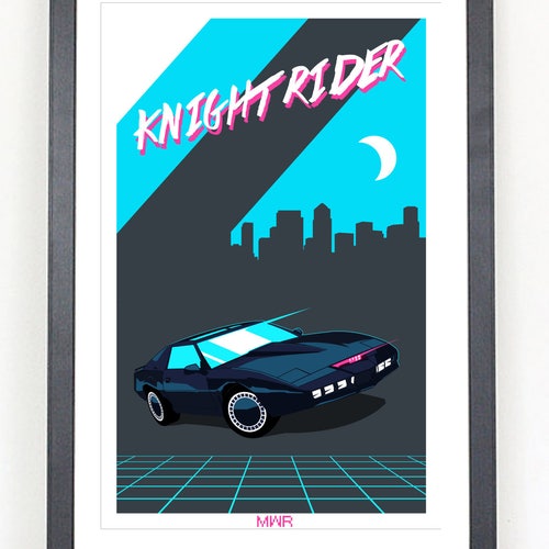 Knight Rider Font Style Original Art Print - Etsy