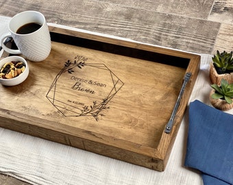 Wedding Gift Personalized Serving Tray With Handles | Etsy