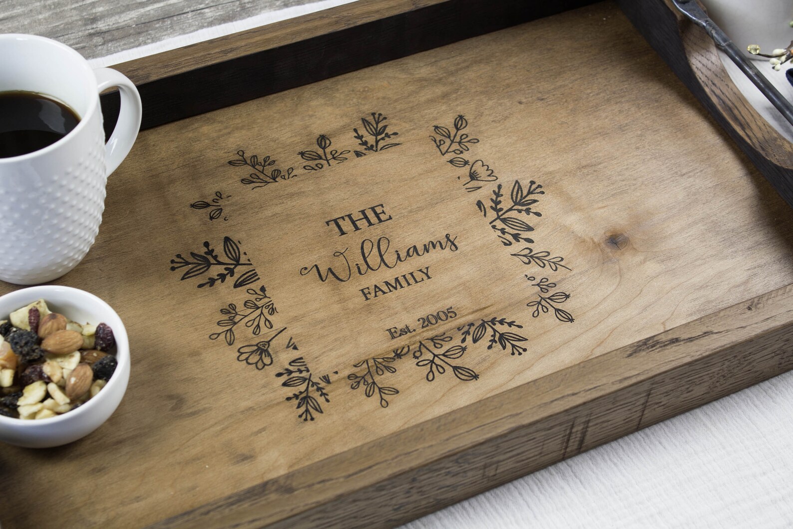 Personalized Anniversary Gift Serving Tray With Handles | Etsy