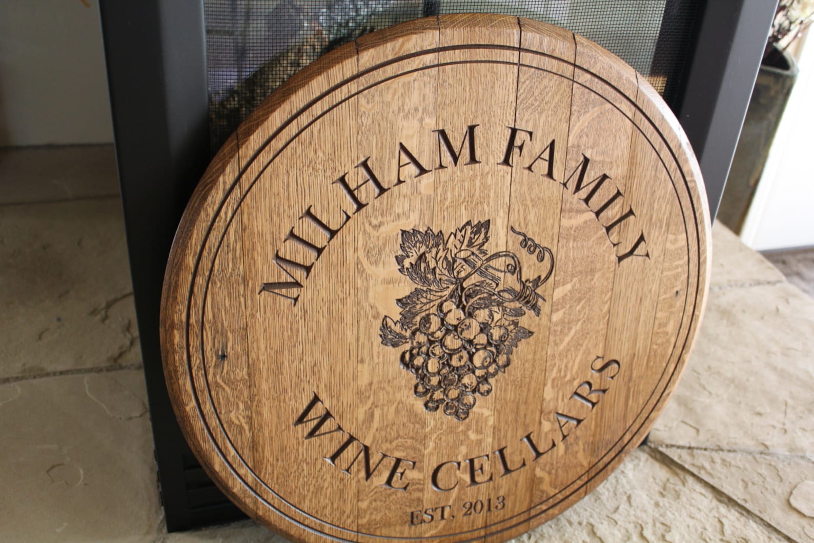 Personalized Wine Barrel Sign / Established Sign / Wood Lazy | Etsy