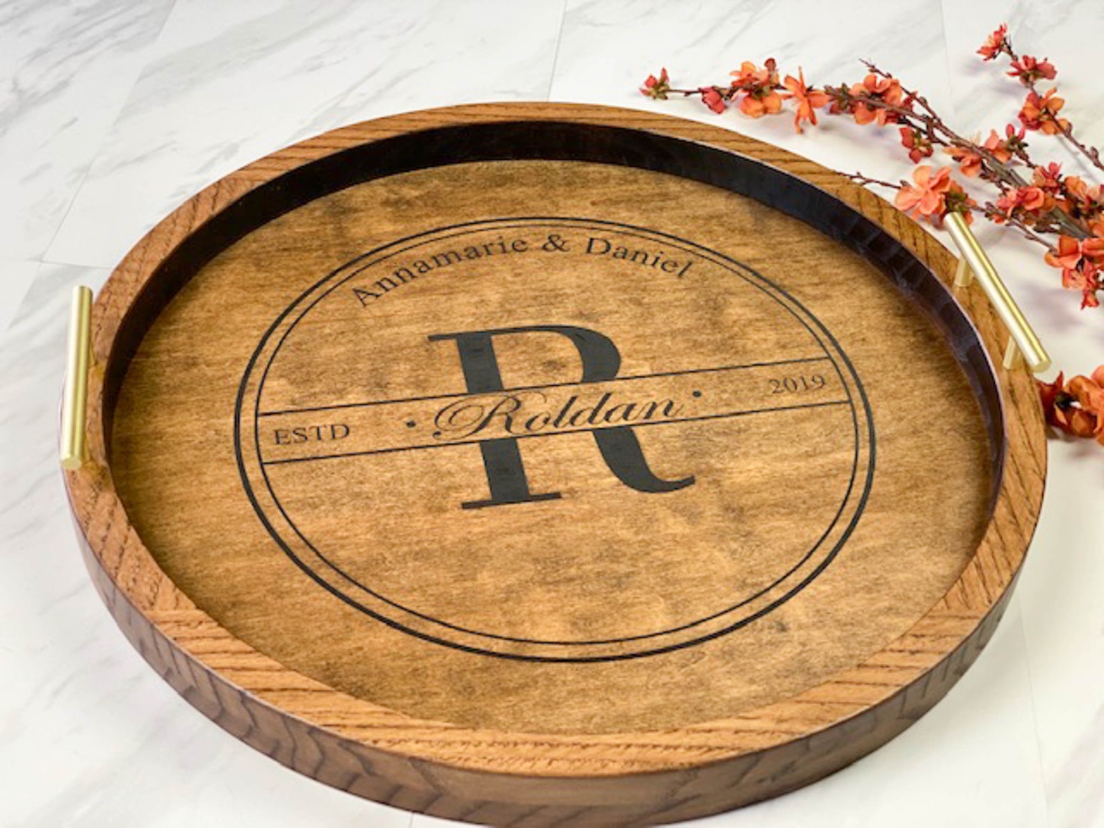 Personalized Wood Tray With Handles Wedding Gift Charcuterie - Etsy