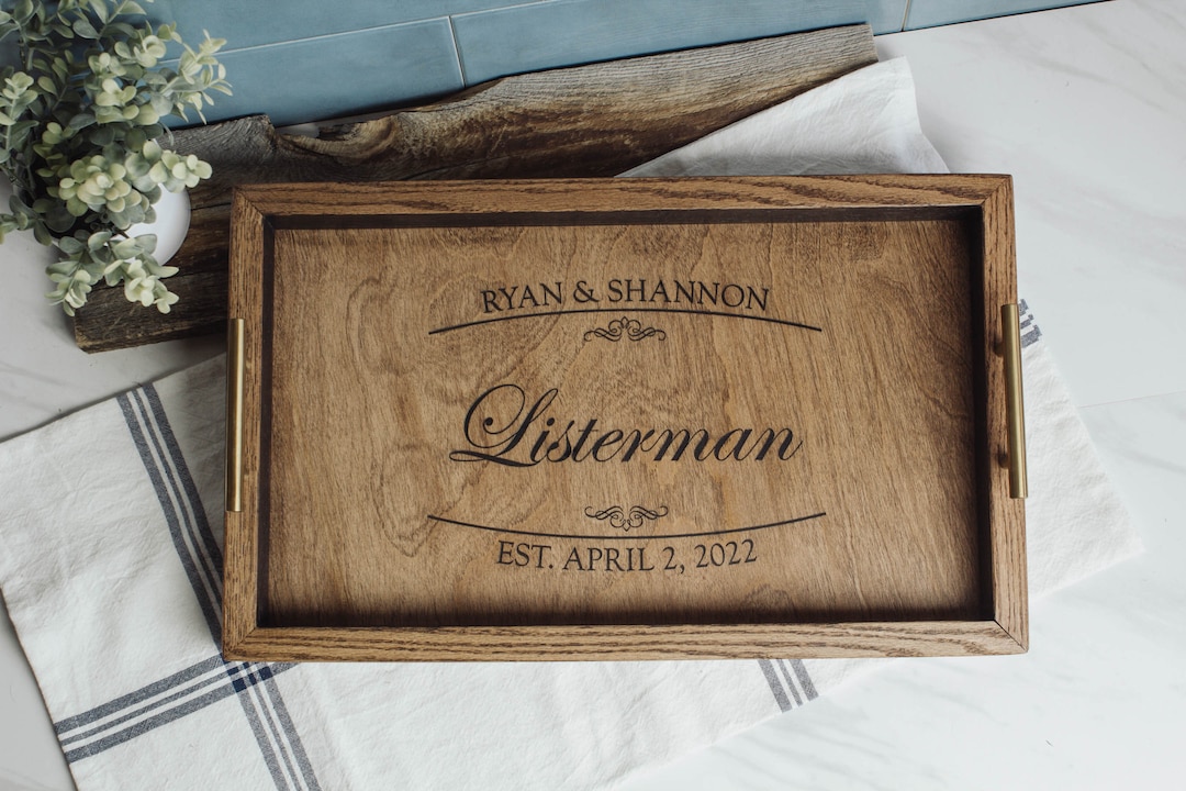 Personalized Serving Tray, Bourbon Barrel Tray, Custom Coffee Table ...
