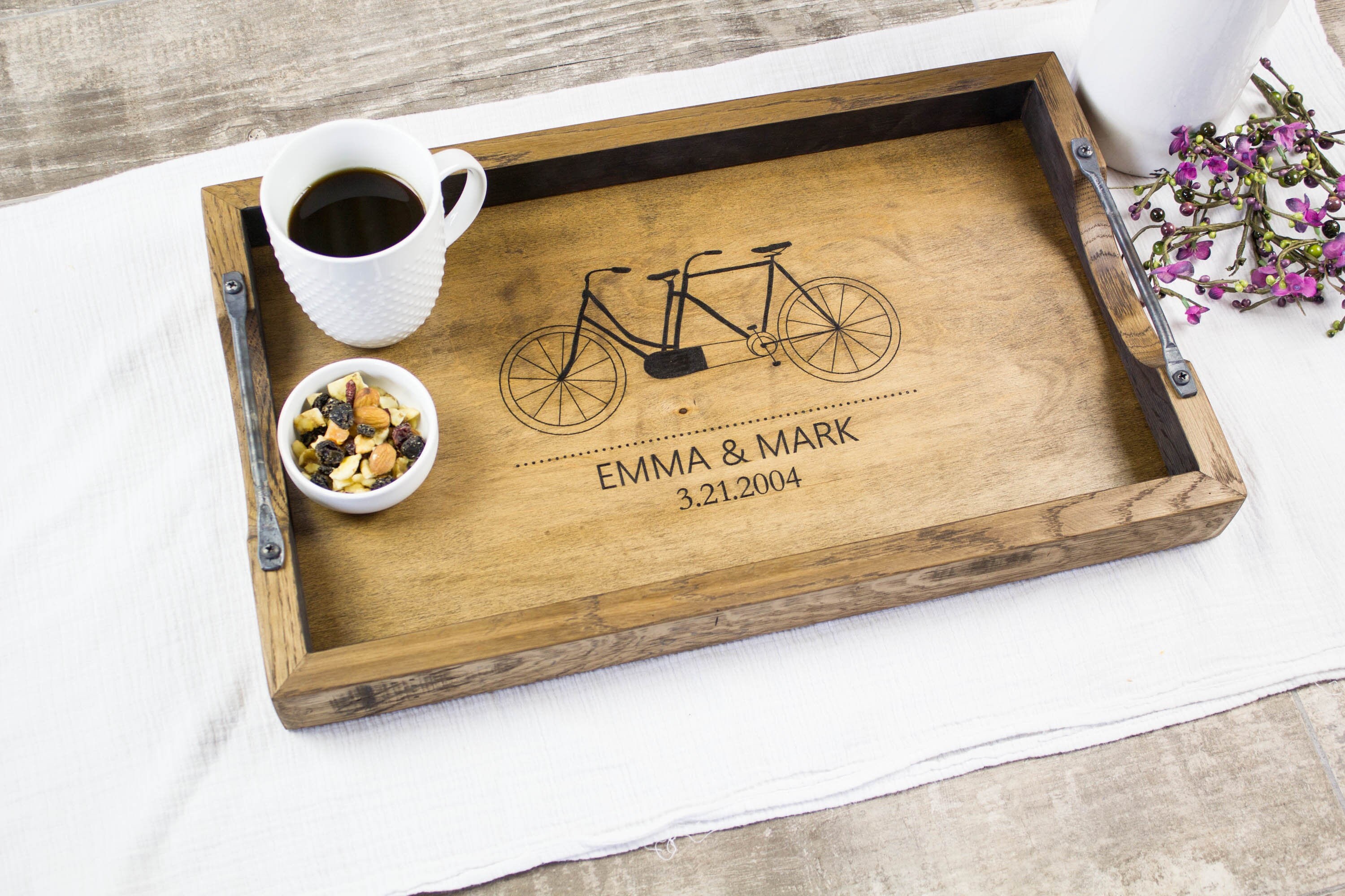 Personalized Wedding Gift Serving Tray for Couple Anniversary | Etsy