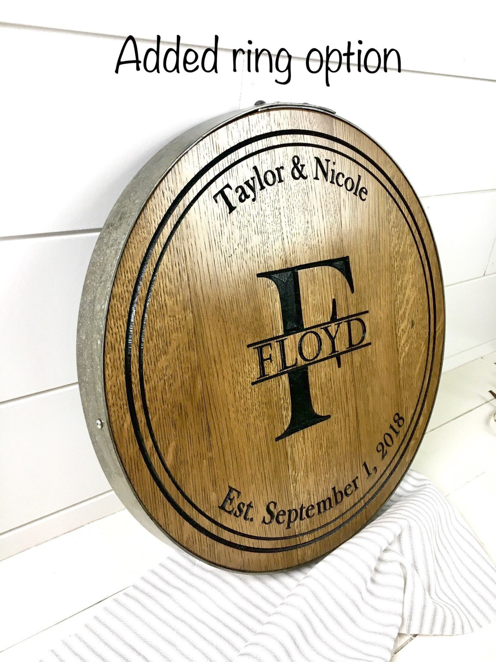 Bourbon Barrel Head, Personalized Gift, Engraved Barrel, Wedding Gift ...