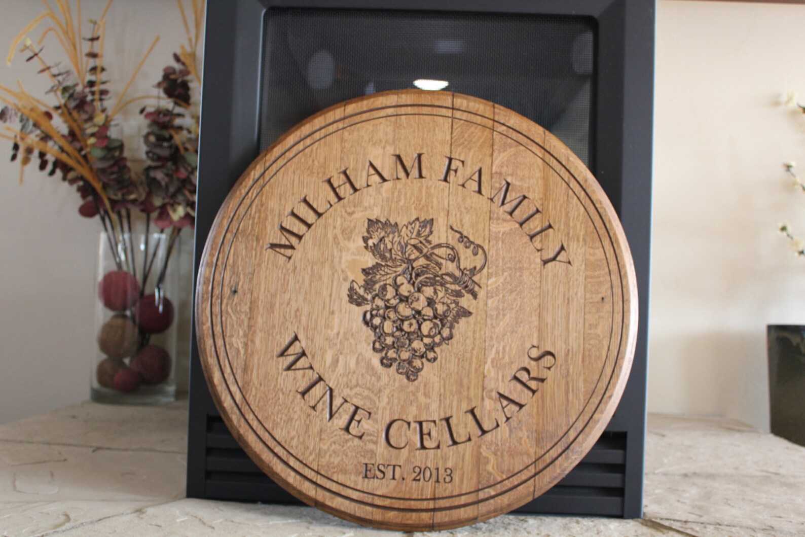 Personalized Wine Barrel Sign / Established Sign / Wood Lazy - Etsy