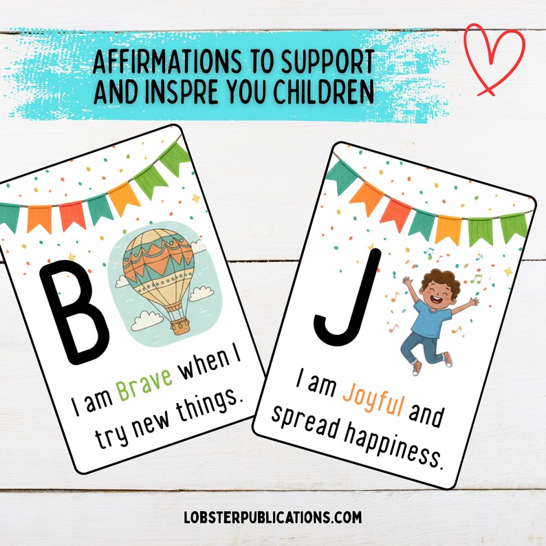 Alphabet Affirmation Cards for Kids, A-Z Positive Mindset Posters ...