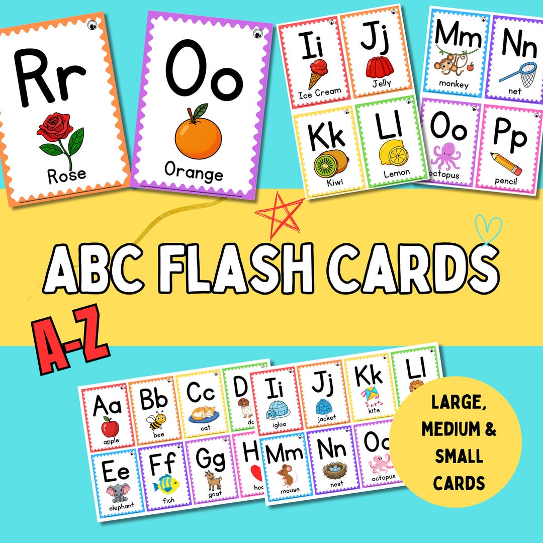 ABC Alphabet Picture Flashcards 5 Set Bundle, Visual Phonics Posters ...