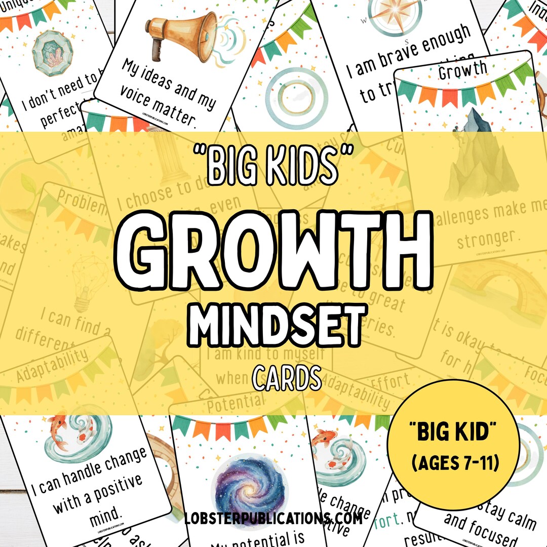 Growth Mindset Affirmation Cards for Kids, 20 Daily Mantras, Toddler ...