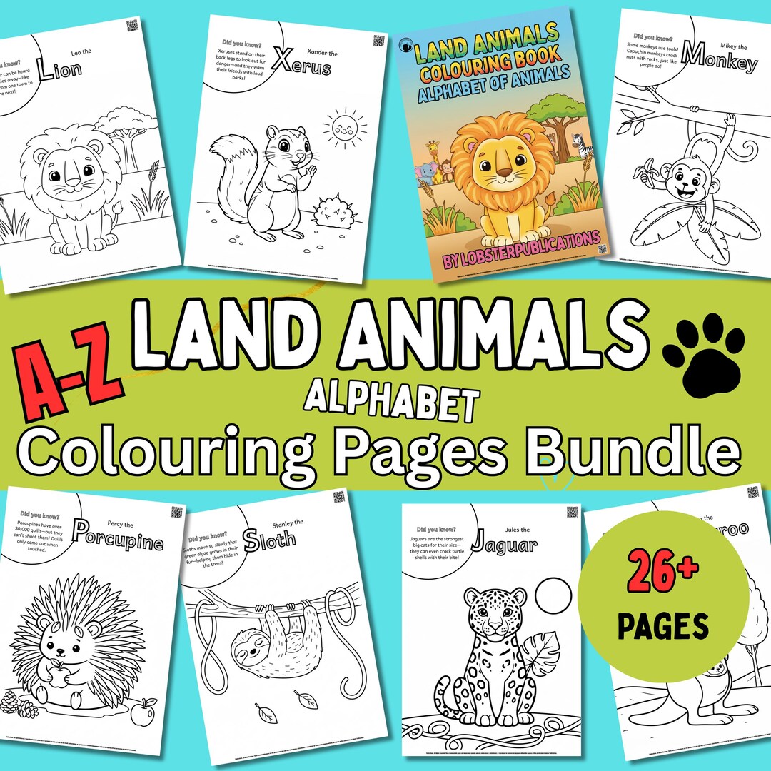 A-Z Alphabet Animal Coloring Book for Kids | 26 Educational Pages ...