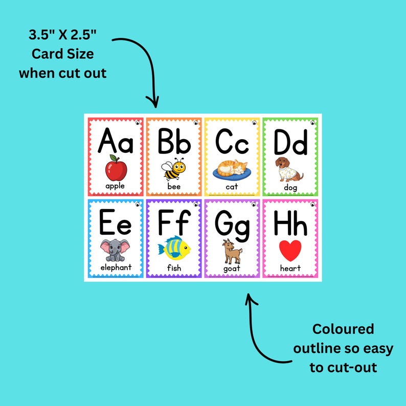 ABC Alphabet Picture Flashcards 5 Set Bundle, Visual Phonics Posters ...
