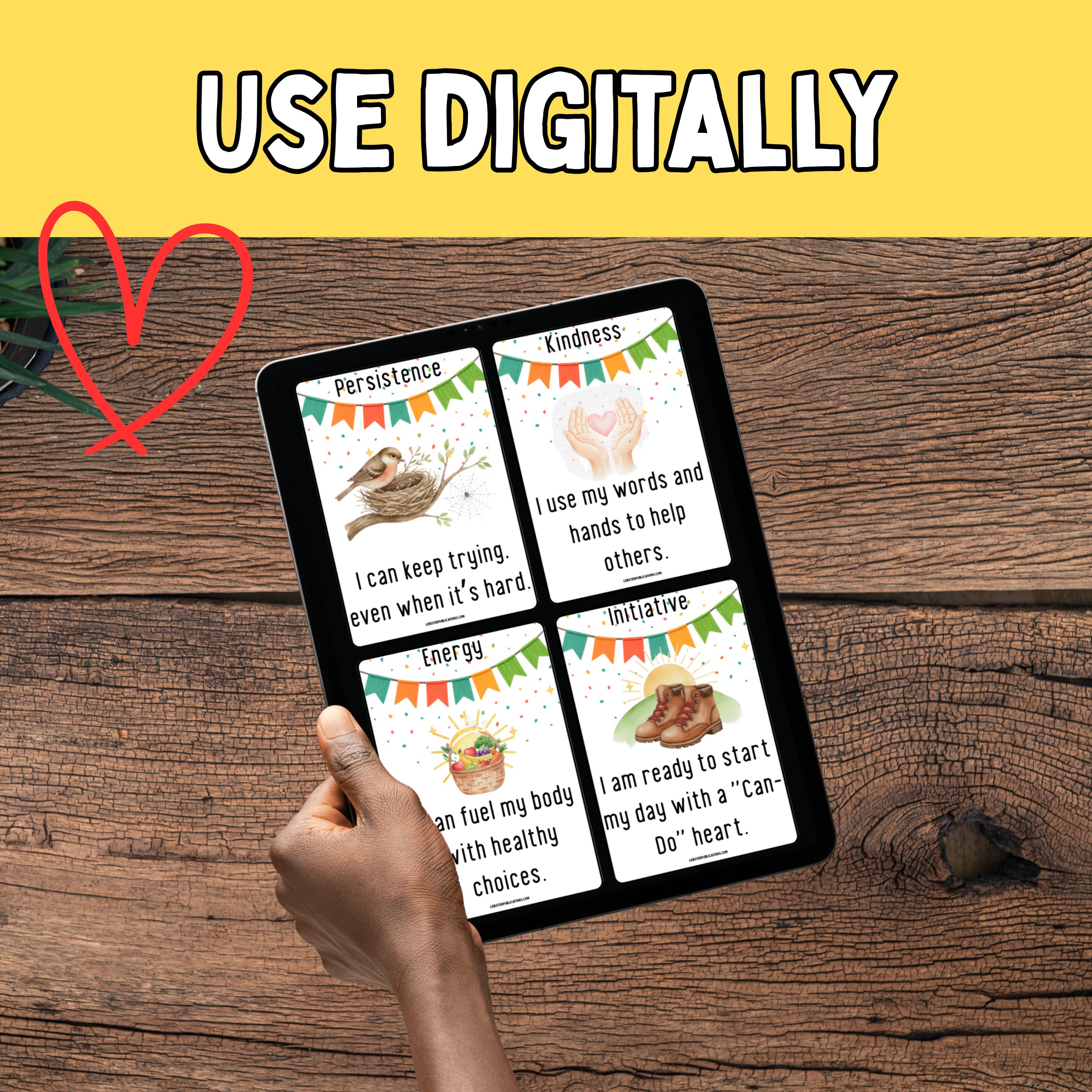 Growth Mindset Affirmation Cards for Kids, 20 Action Mantra Flashcards ...