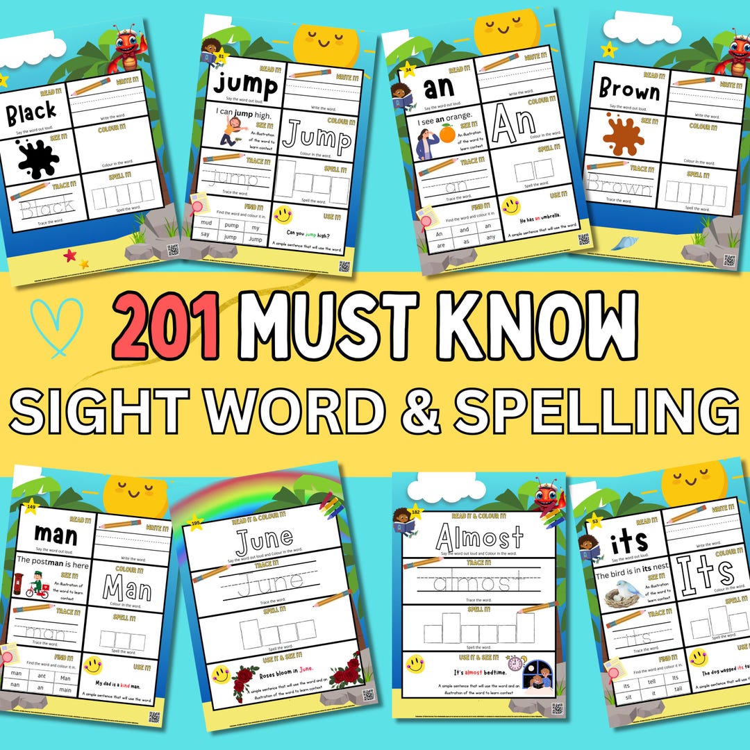 201 Fry Sight Word Worksheets | High-frequency Word Practice Bundle - Etsy