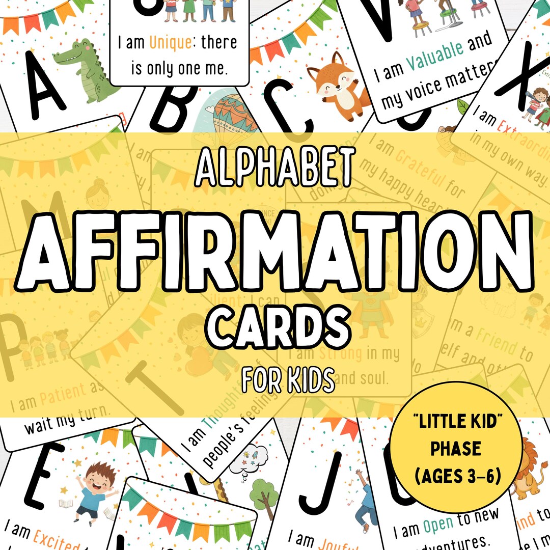 Alphabet Affirmation Cards for Kids, A-Z Positive Mindset Posters ...
