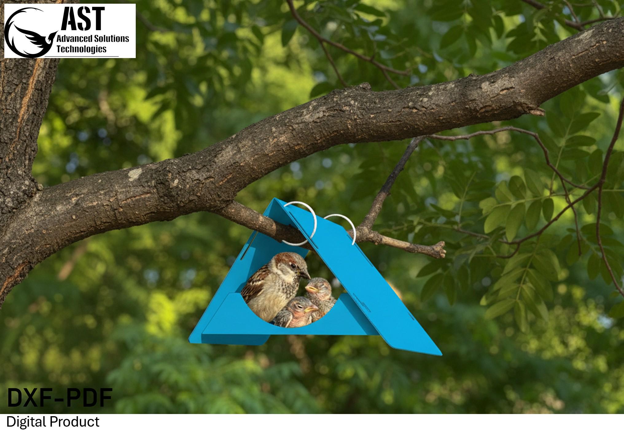 Metal House Bird Feeder DXF Cut File DIY Outdoor Plans, Tree Accessory ...