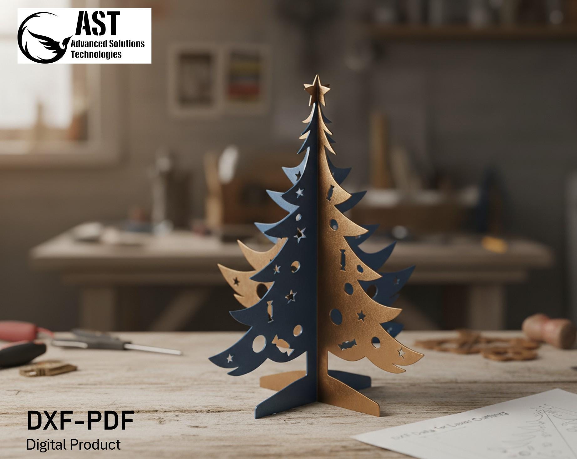Christmas Tree DXF, CNC Laser Cutting, Interlocking Metal Metal ...