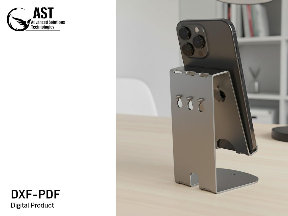 2mm Sheet Metal Phone Stand CAD File, Wall Mountable,charge Cable ...