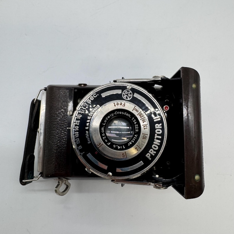 1940s German Folding Bellows Camera - Prontor II & Victar Lens, Leather ...
