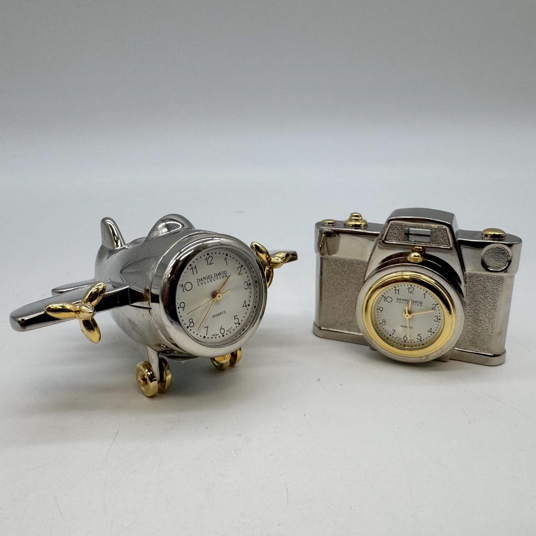 Daniel David Collection Mini Clock Set – Camera & Airplane – Japan ...