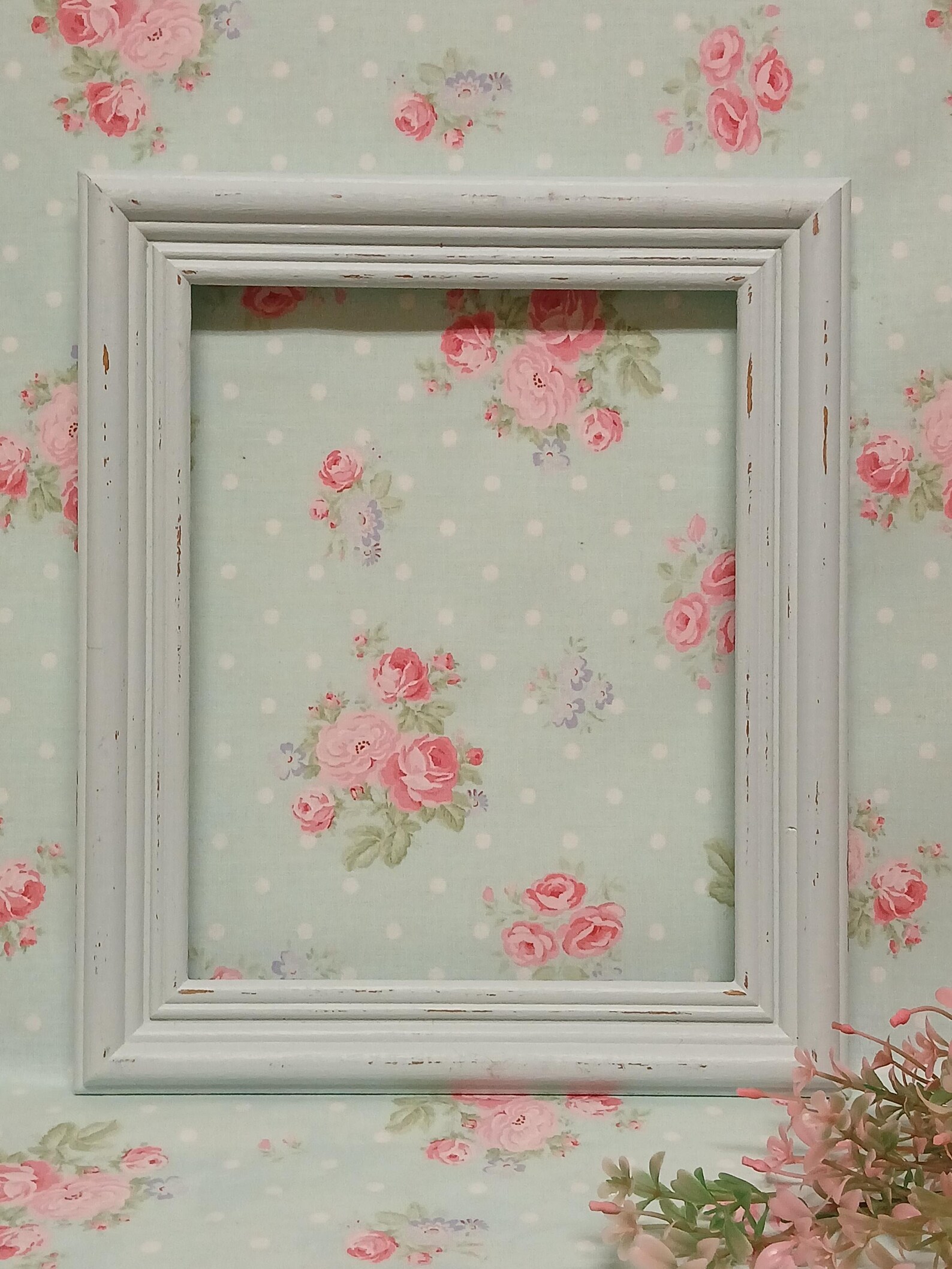 Vintage Light Blue Open Frames and Mirror Set~picture Frames Mirror ...