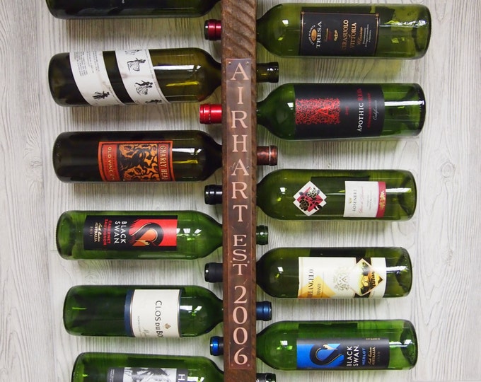 Vertical Wine Rack 12 Bottle Personalized Wedding Gift - Etsy