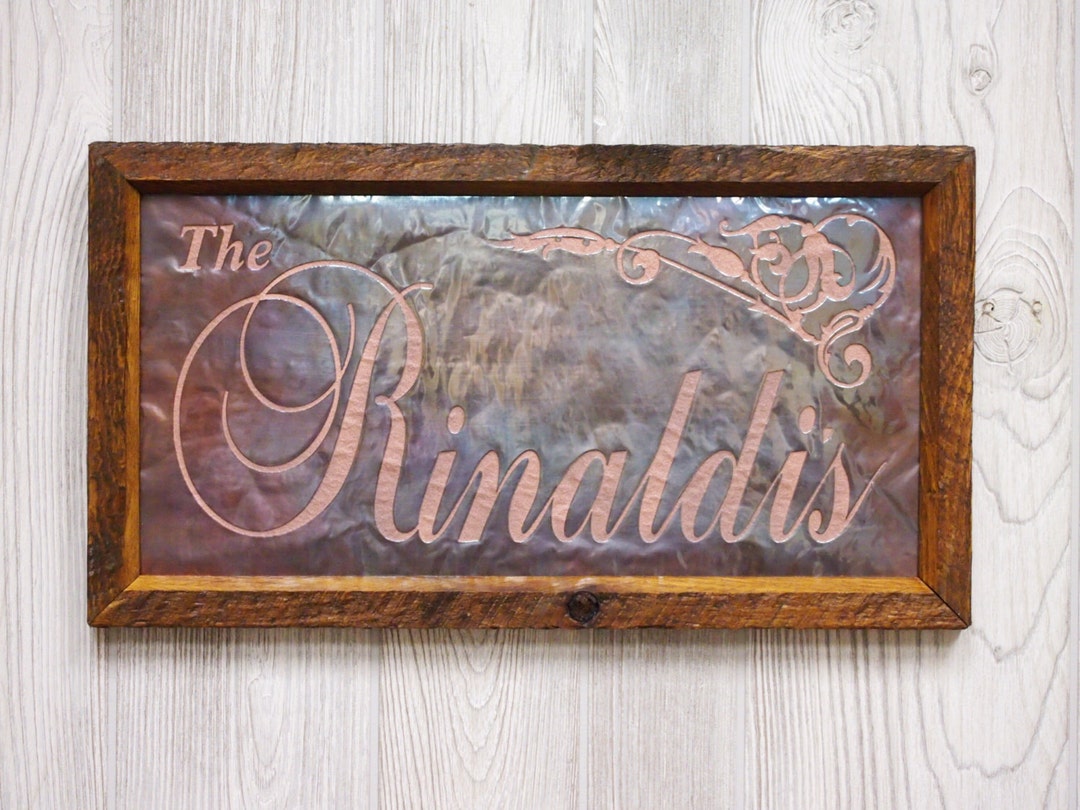 Personalized Name Sign Copper Engraving, Cool Gift for Couples, Unique ...