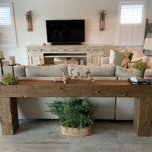 Modern Rustic Sofa Table, 12" Deep Customizable - Etsy