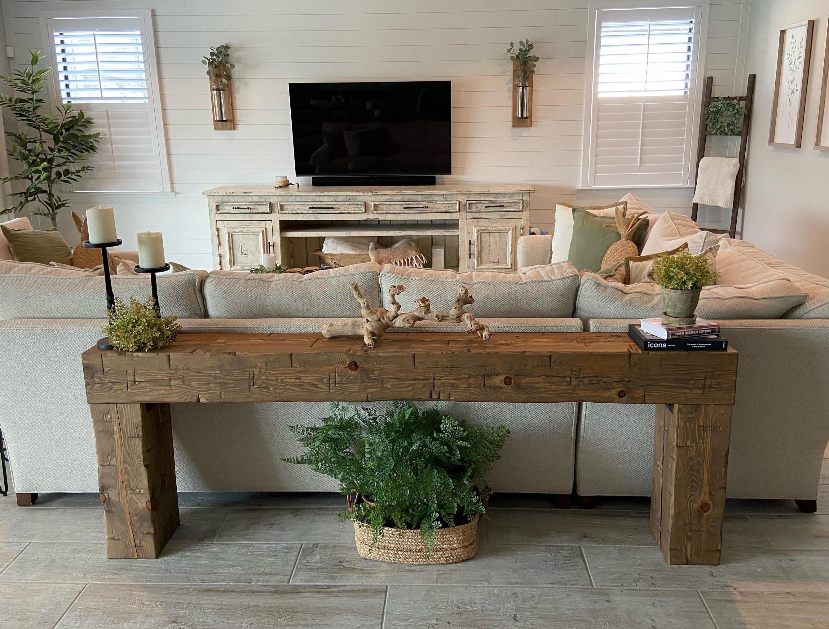 Modern Rustic Sofa Table, 12" Deep Customizable - Etsy