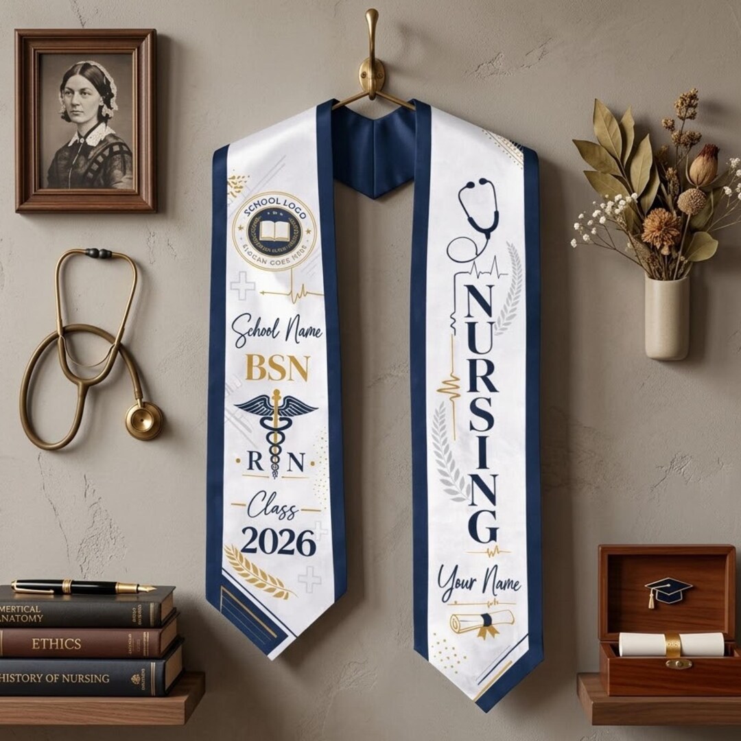 Personalized Nursing Graduation Stole, Custom RN Stole, Registered ...