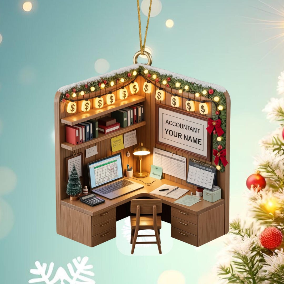 Personalized Accountant Corner Ornament, FLAT 2D, NOT 3D, Gift for ...