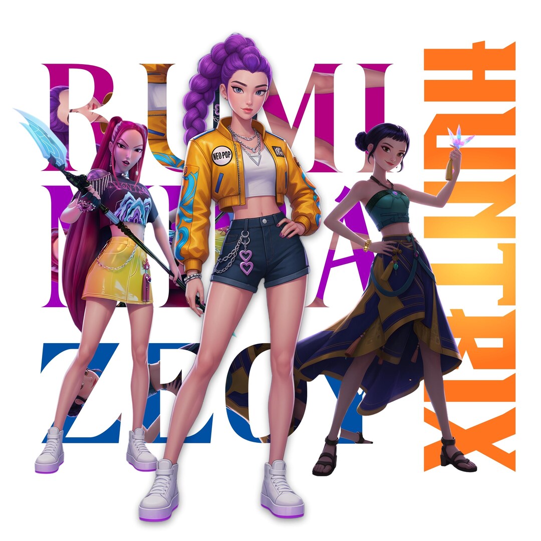 Y2K K-pop Girl Group Art | Rumi, Nina, Zeo (digital Download) - Etsy