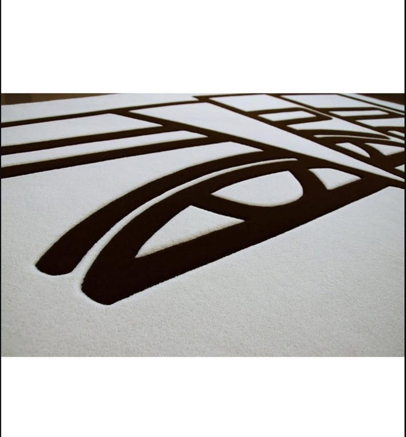 Handmade Tufted Abstract Face Line Art Rug - Modern Minimalist Home ...