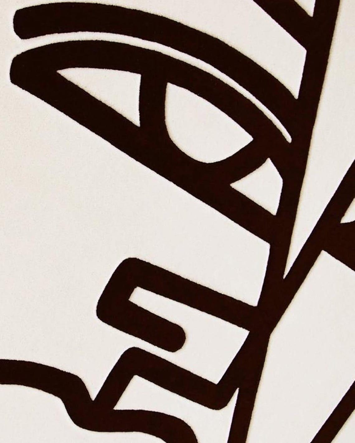 Handmade Tufted Abstract Face Line Art Rug - Modern Minimalist Home ...