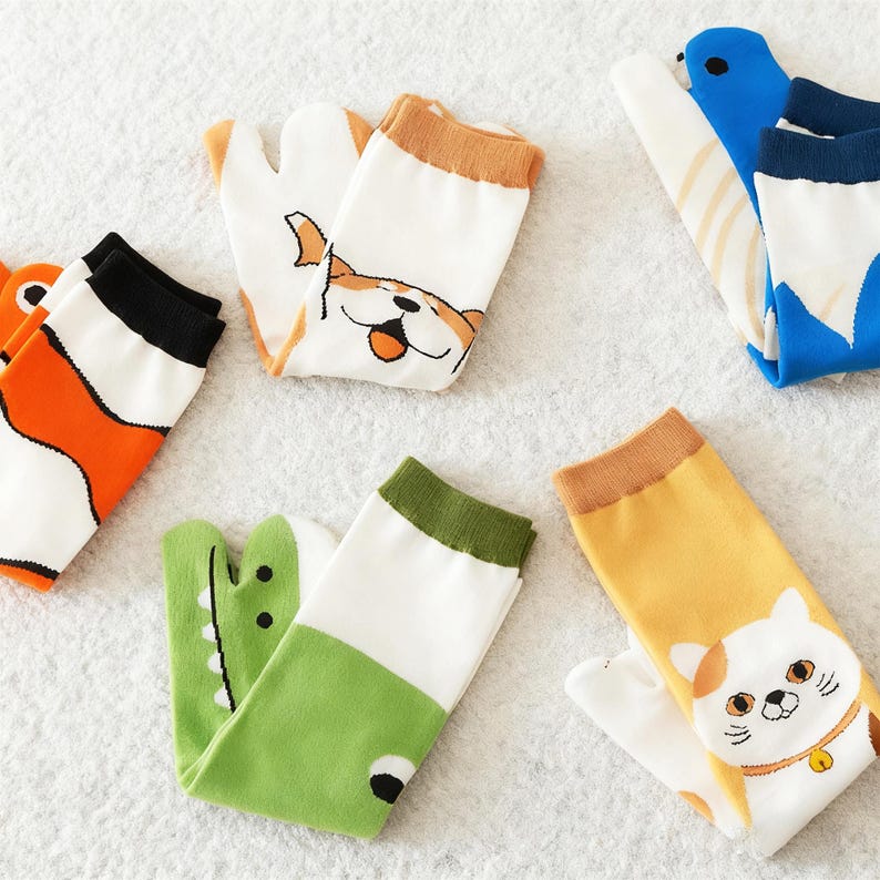 Funny Split Toe Tabi Socks for Woman,mid-calf Socks for Spring/autumn ...
