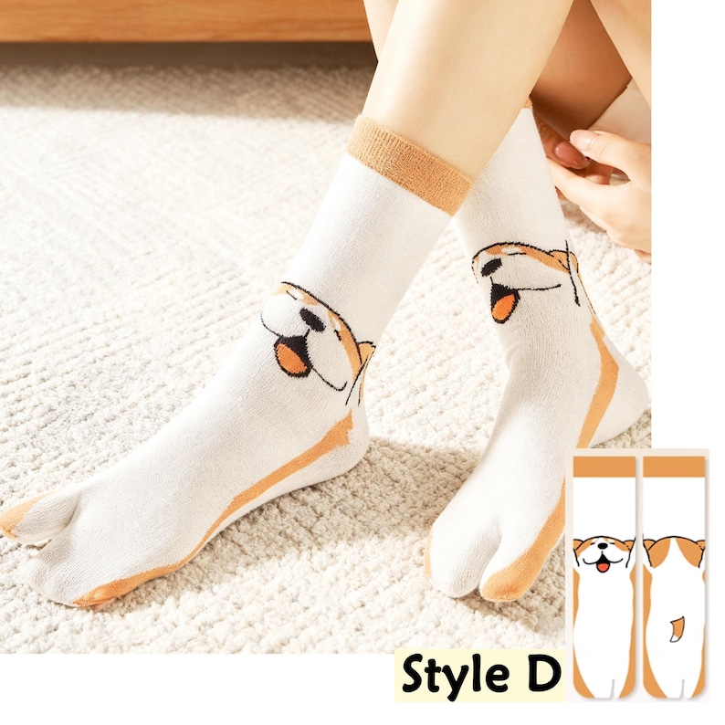 Funny Split Toe Tabi Socks for Woman,mid-calf Socks for Spring/autumn ...